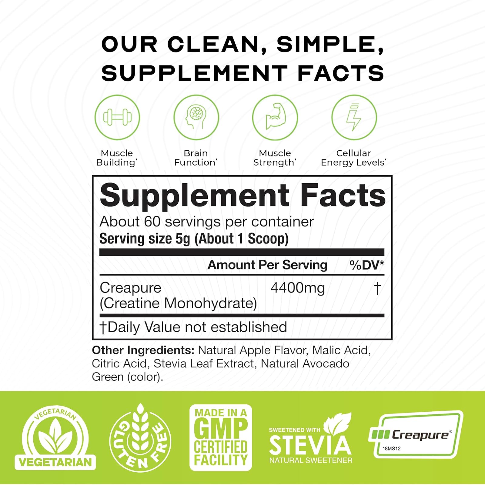 pure creatine for muscle growth