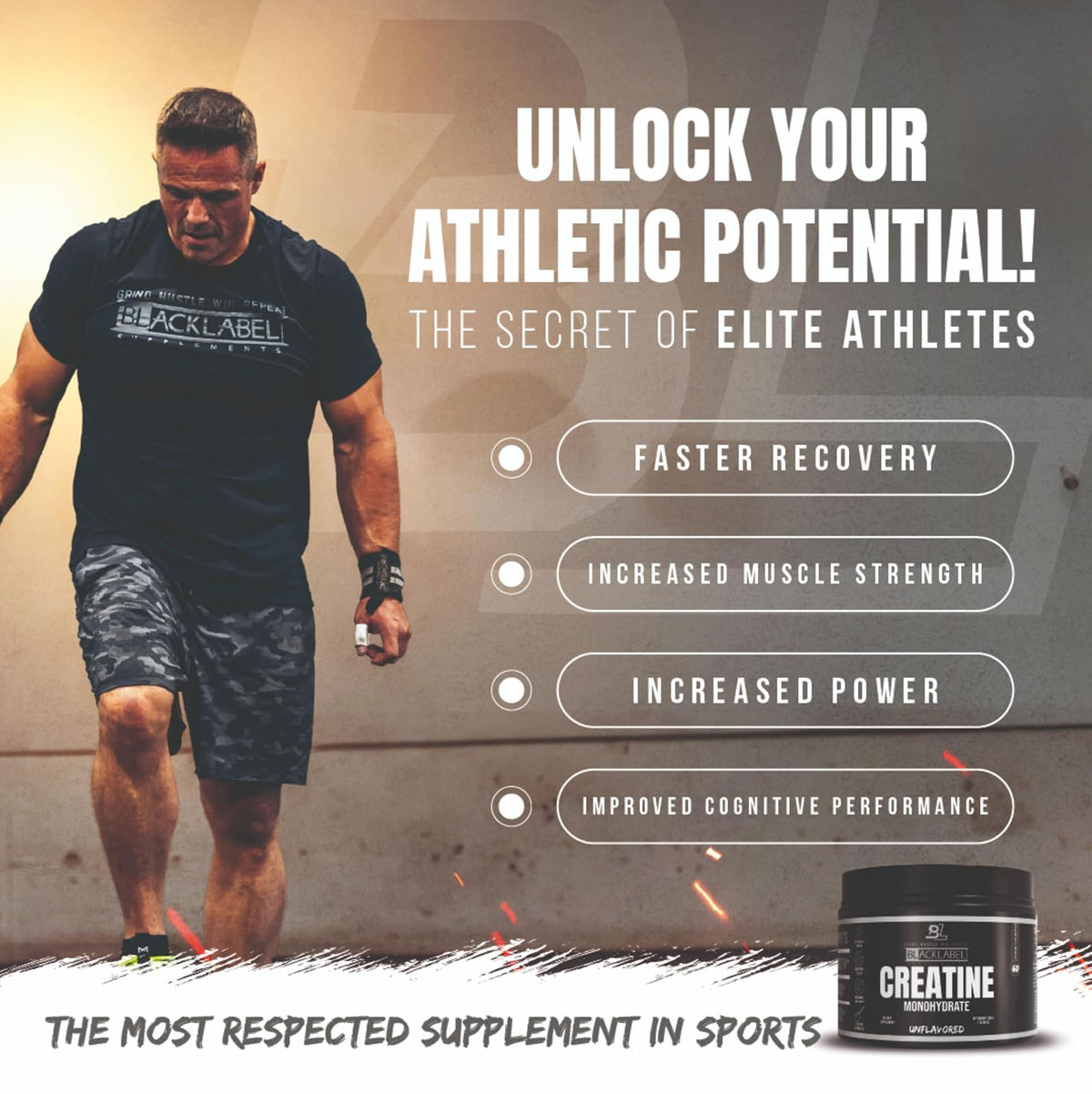Pure creatine monohydrate for athletes