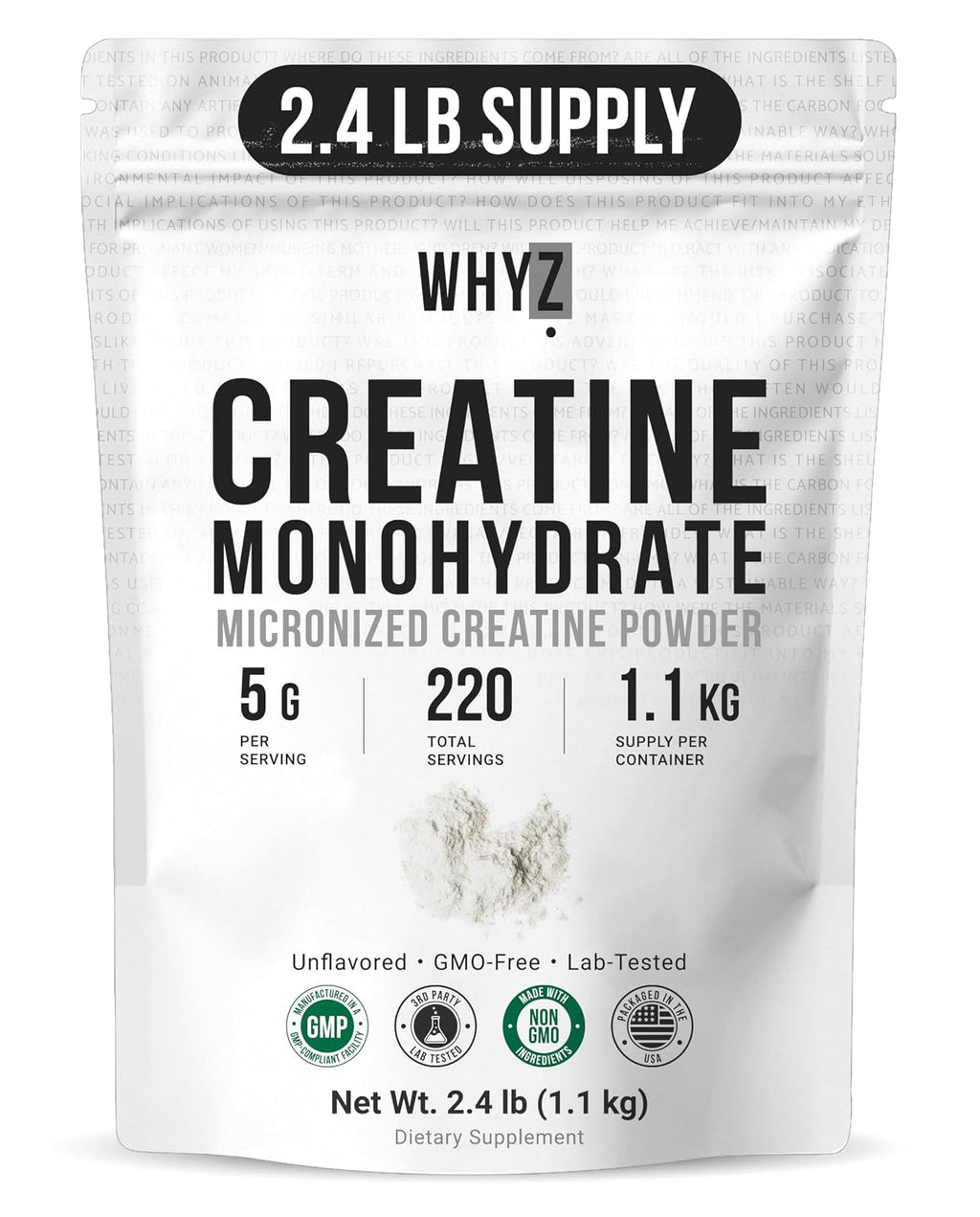 Pure creatine monohydrate for muscle gain