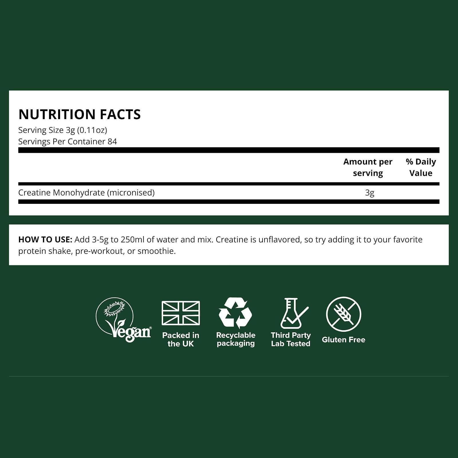 pure creatine monohydrate for recovery