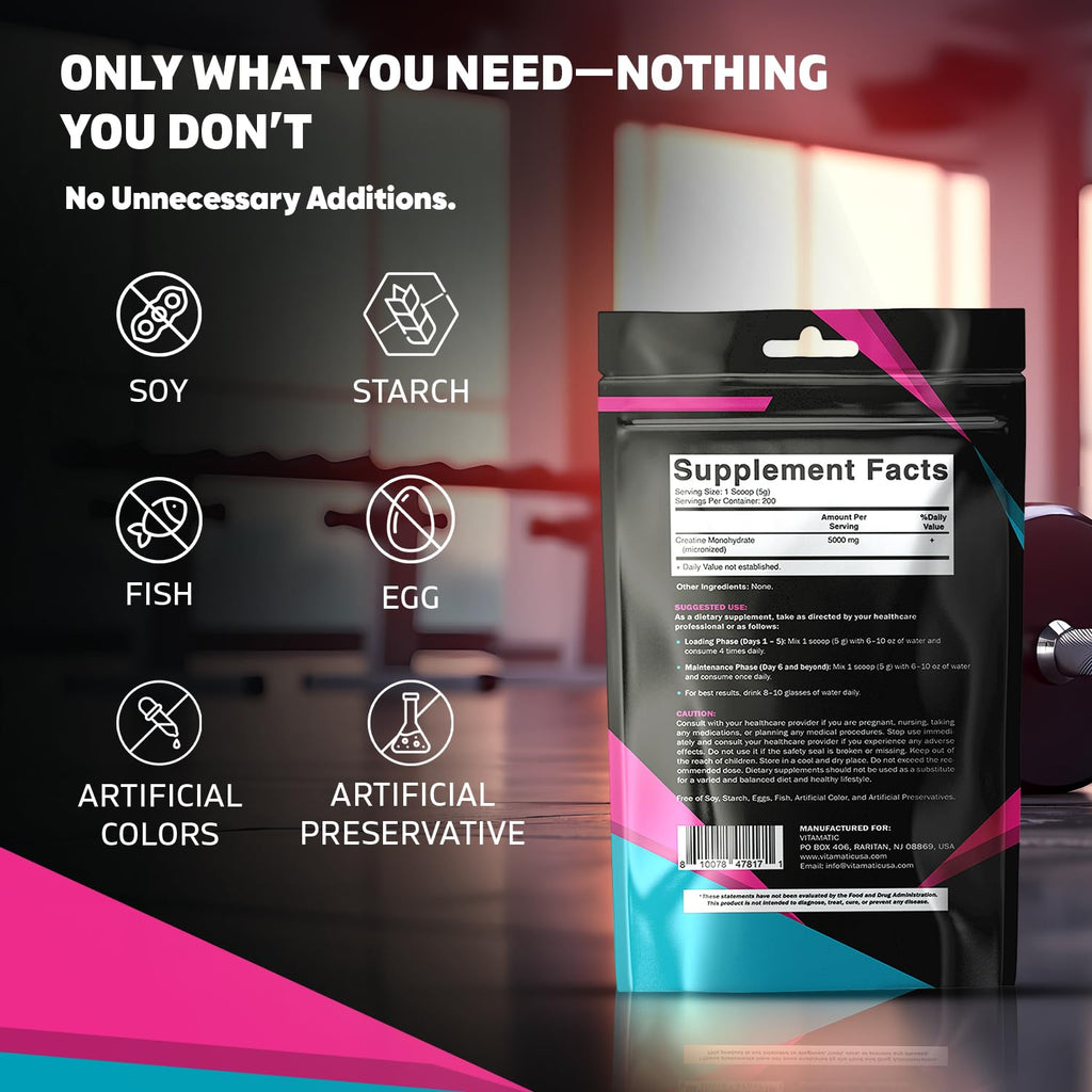 Pure creatine monohydrate supplement