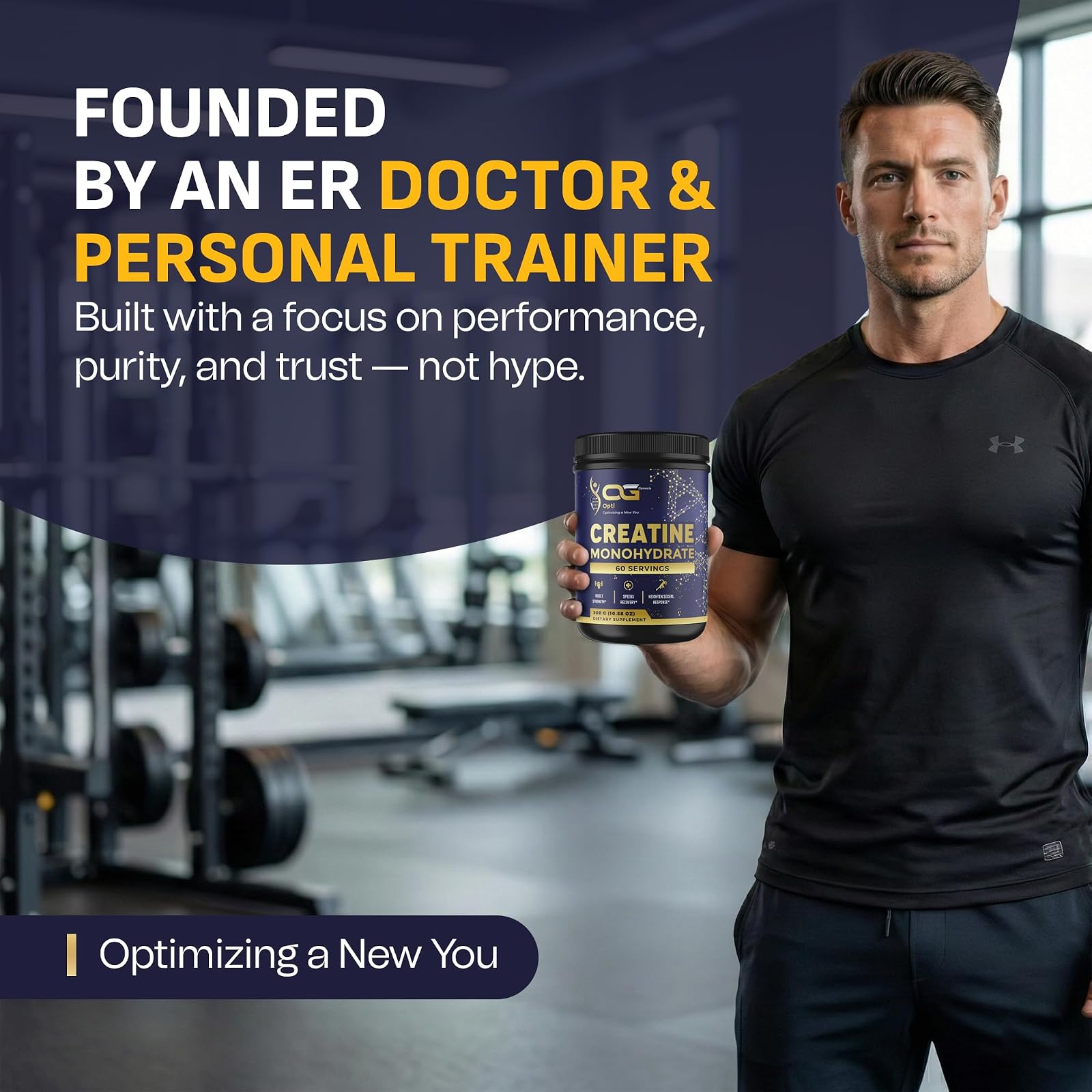 Pure creatine powder for performance