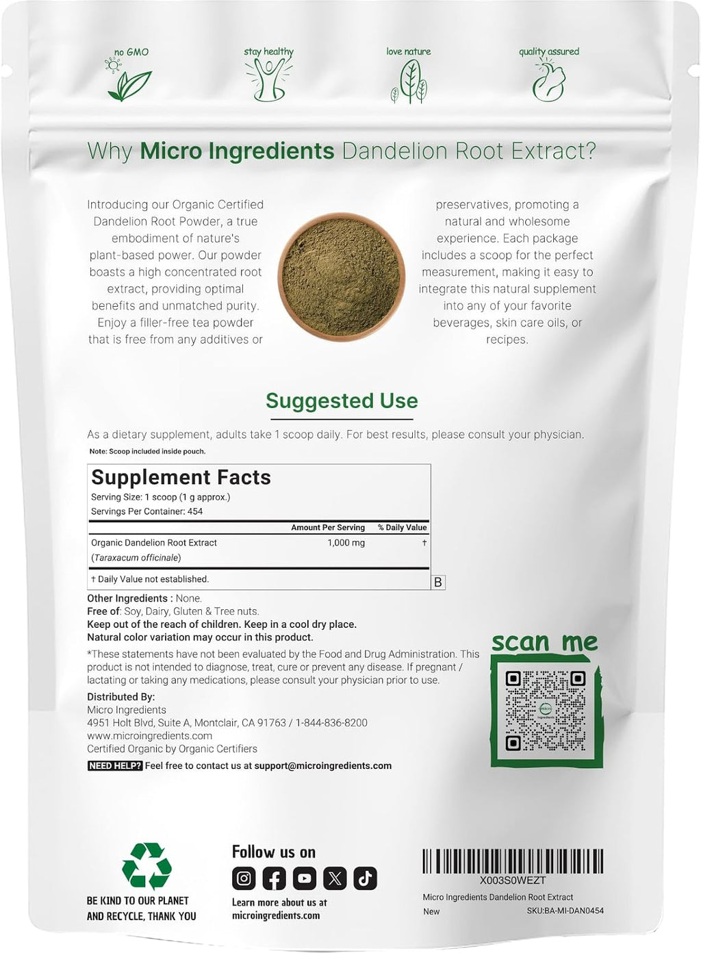 pure dandelion extract for herbal remedies