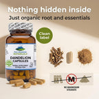 pure dandelion root 450 mg capsules