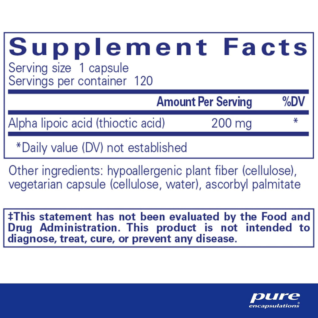 pure encapsulations alpha lipoic acid capsules