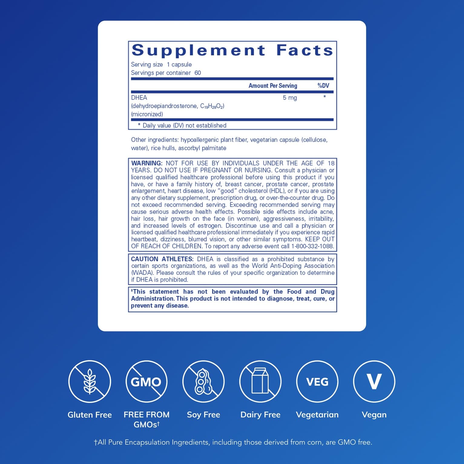Pure Encapsulations DHEA supplement