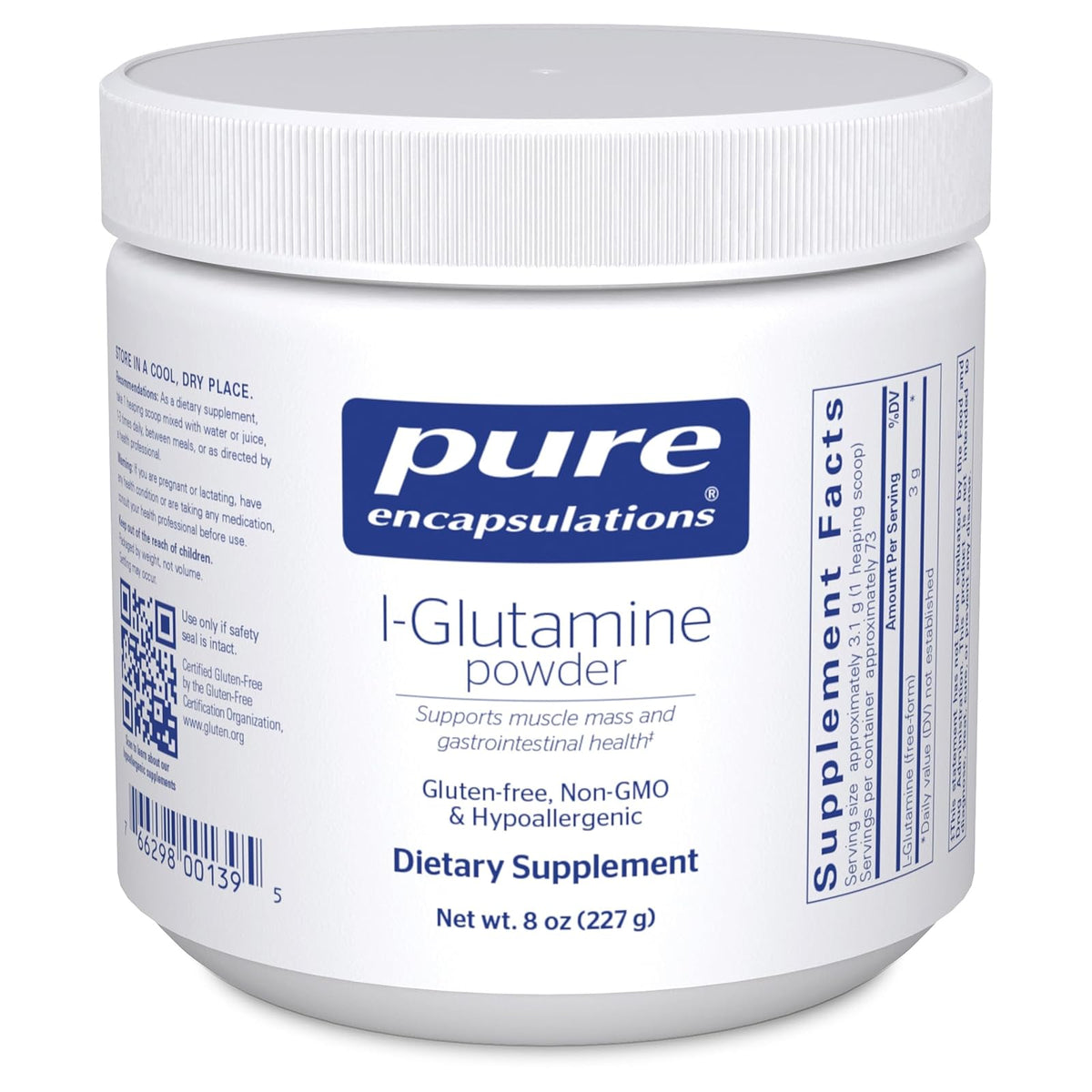 pure encapsulations l-glutamine powder supplement