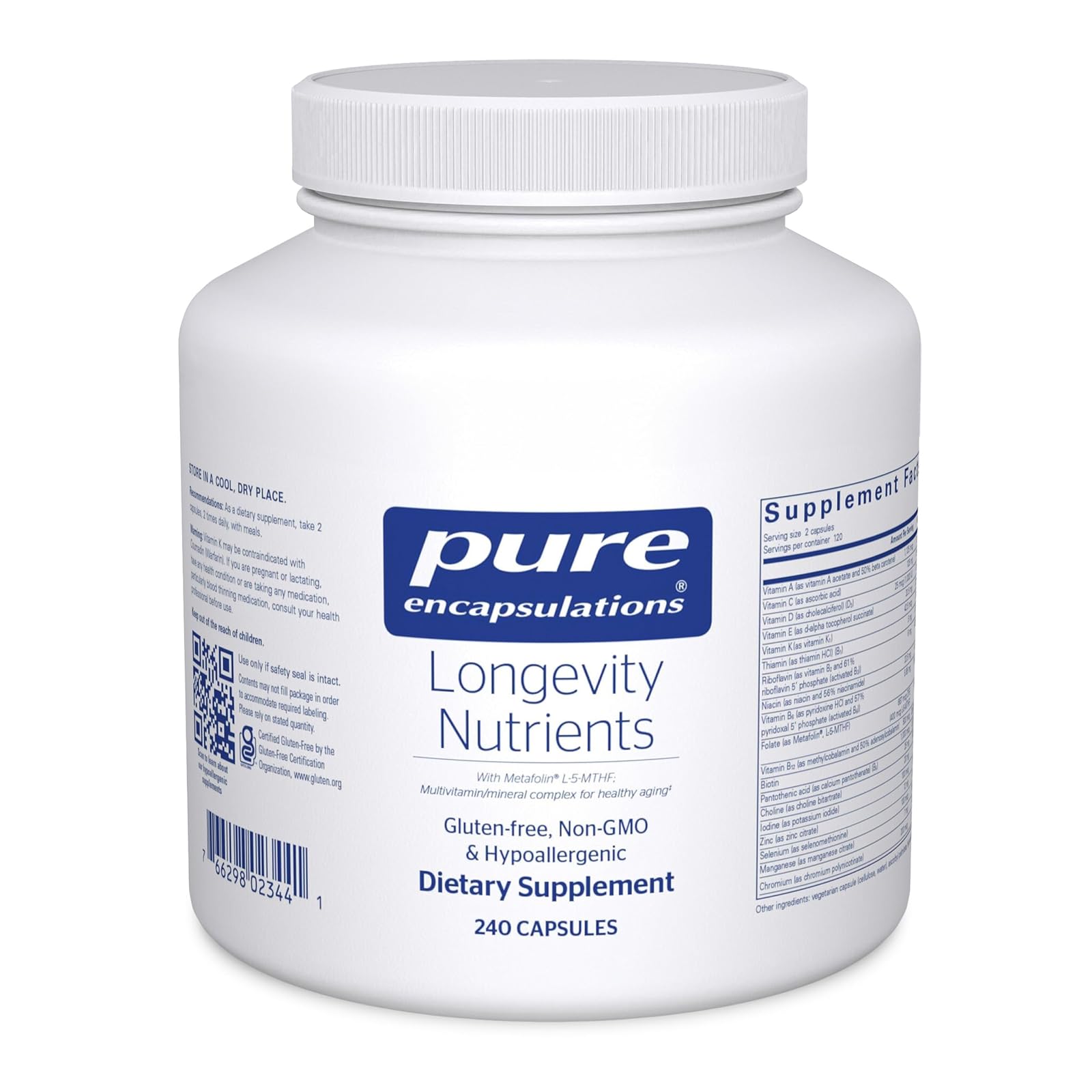 Pure Encapsulations longevity multivitamins
