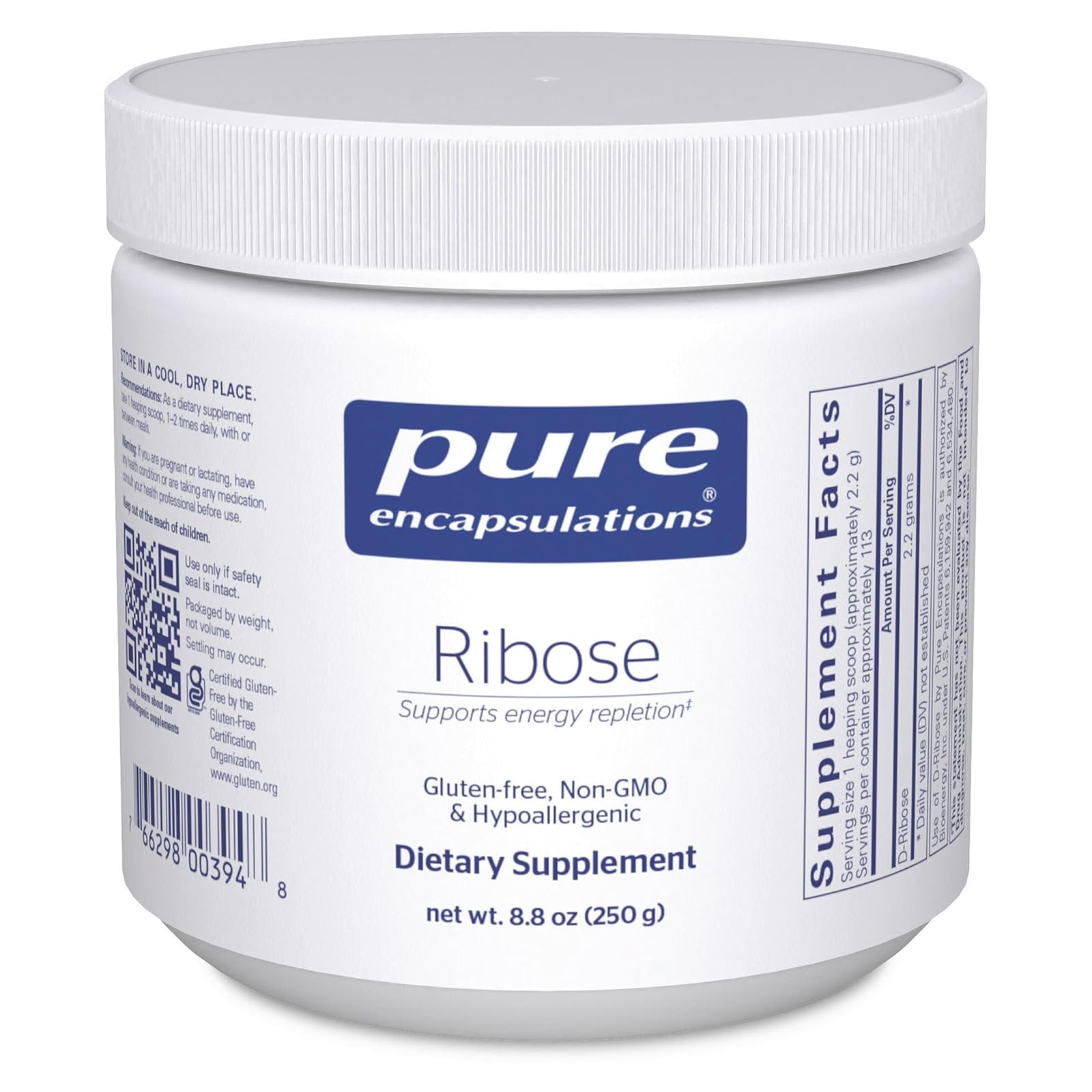 Pure Encapsulations ribose energy support powder
