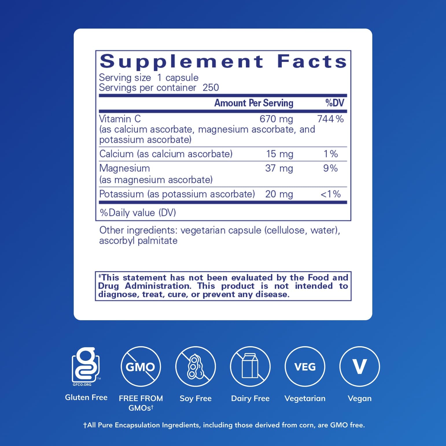 Pure Encapsulations vitamin C 1000mg supplement