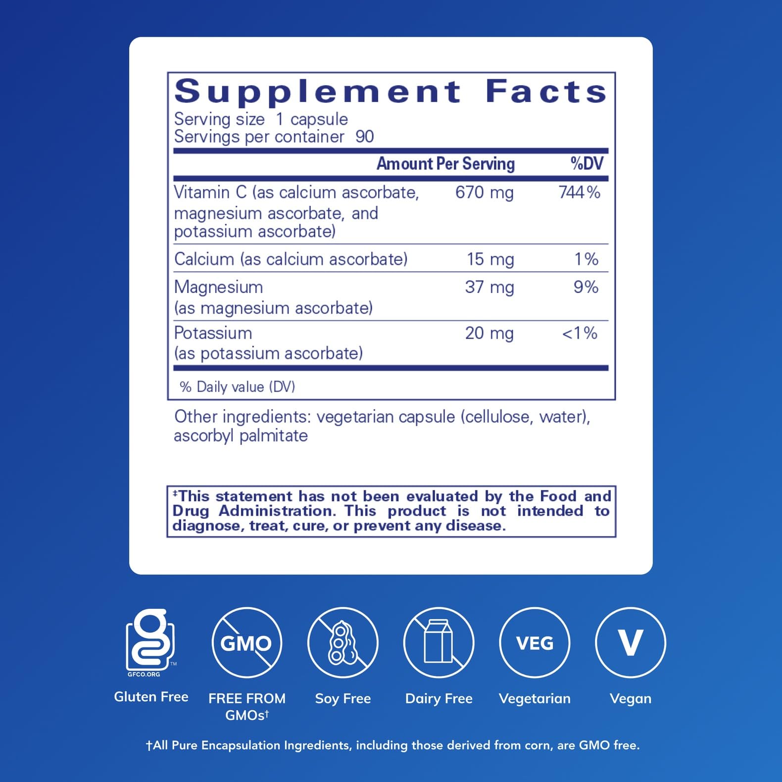Pure Encapsulations vitamin C supplement