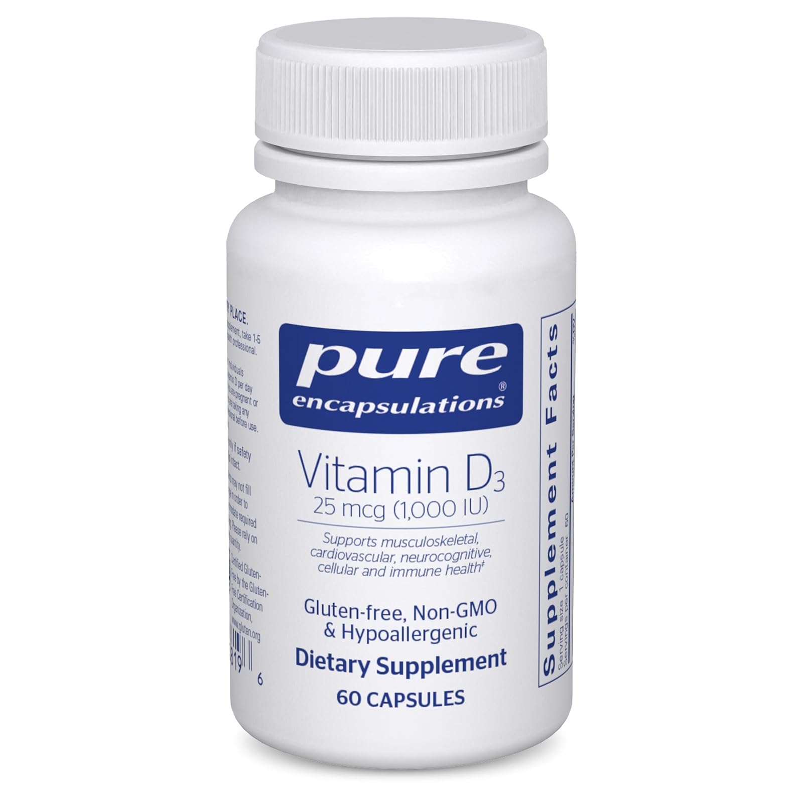 Pure Encapsulations vitamin D3 capsules