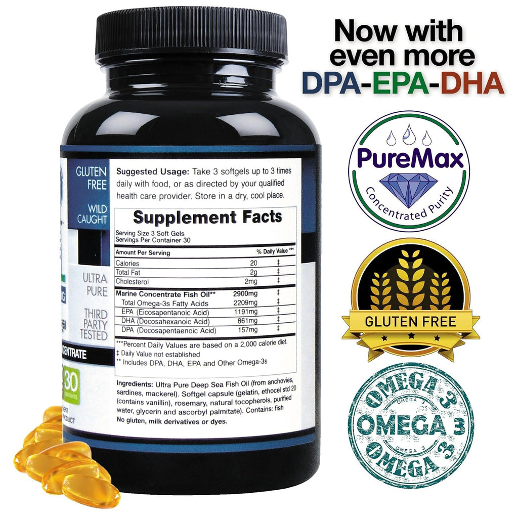 pure fish oil omega 3 softgels