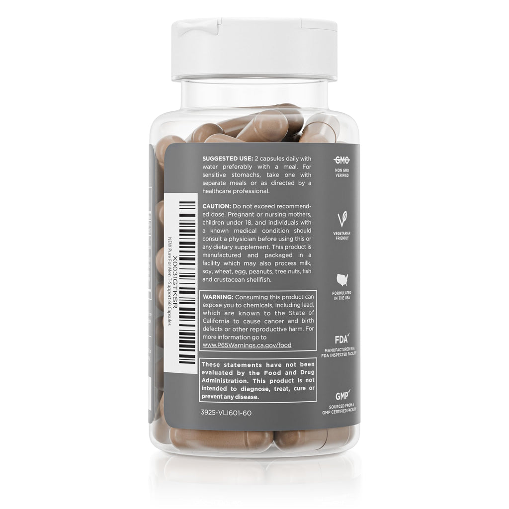 pure for men t-support capsules for wellness
