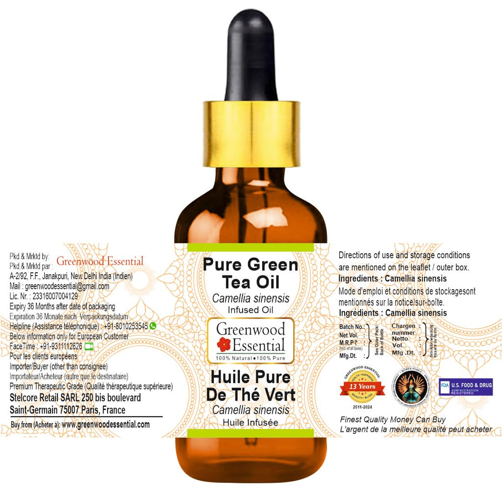 pure green tea oil for aromatherapy