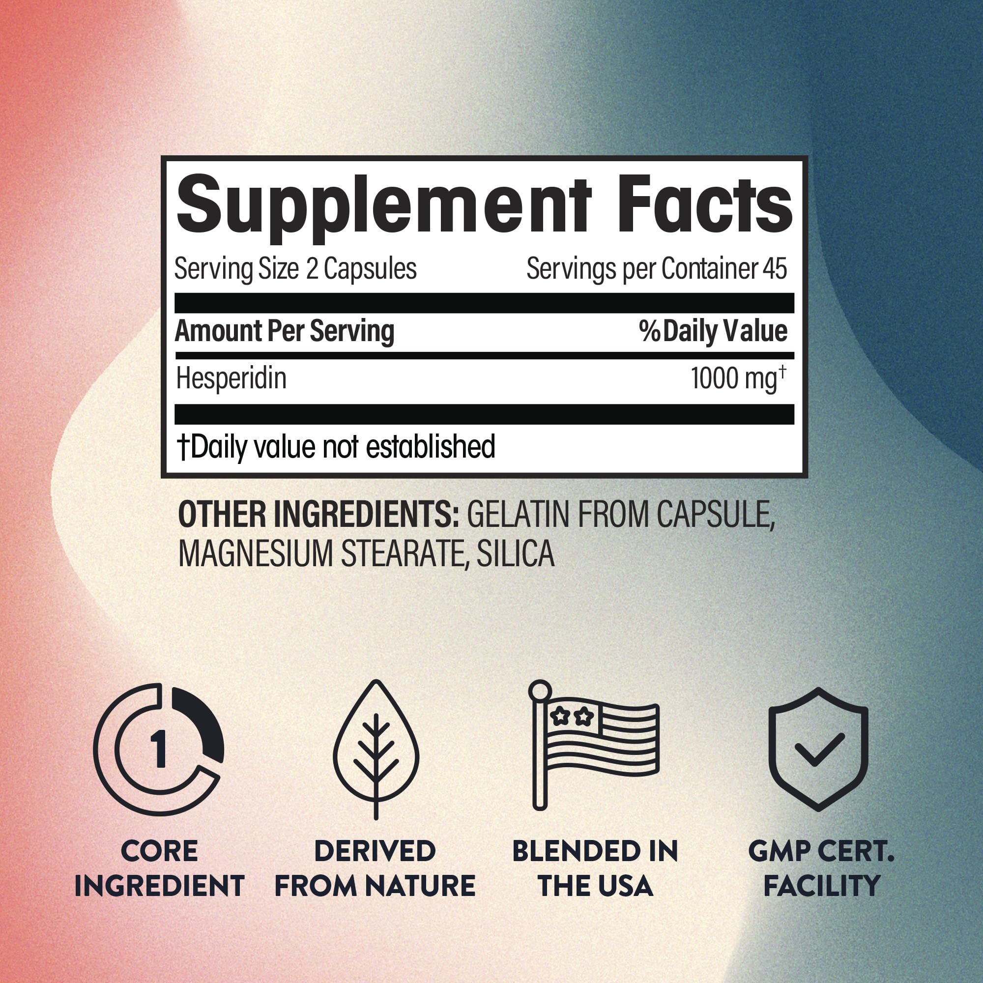 Pure Hesperidin capsules for wellness