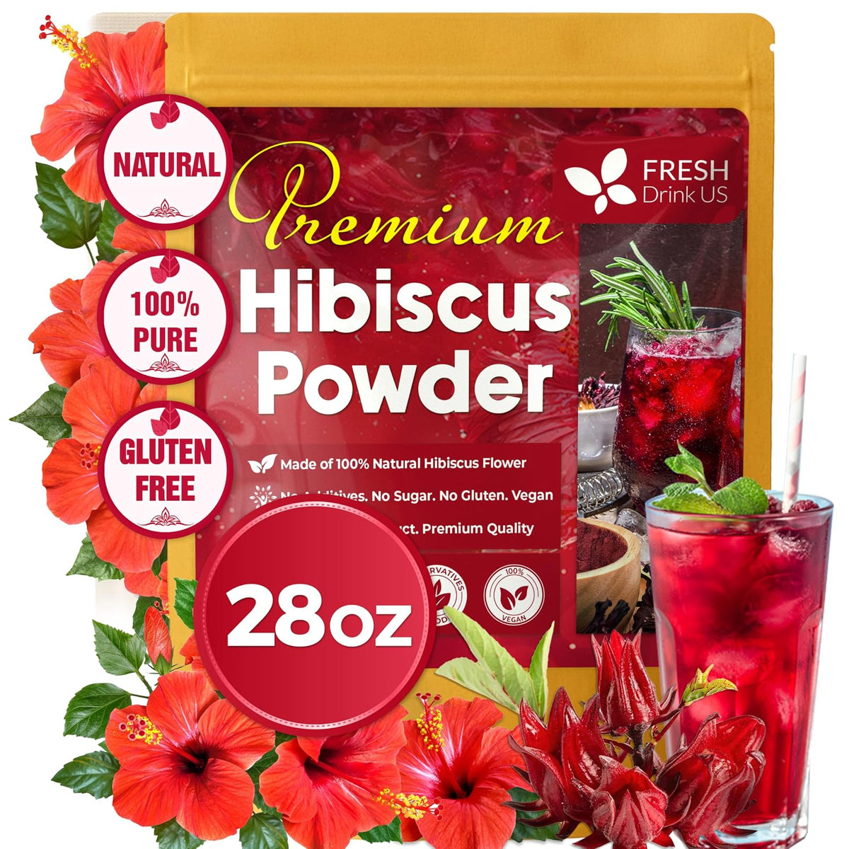pure hibiscus flower powder for tea
