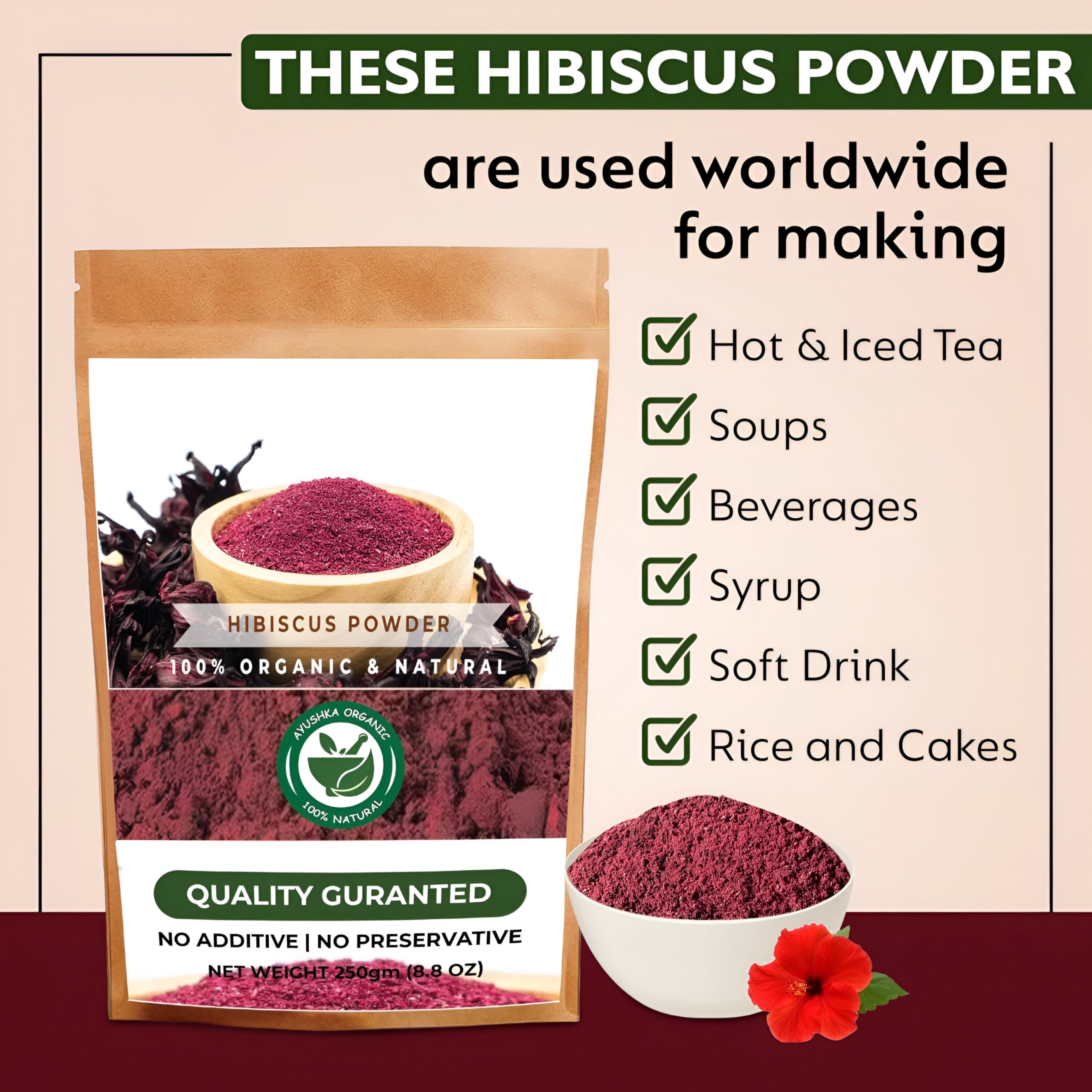 pure hibiscus powder for smoothies