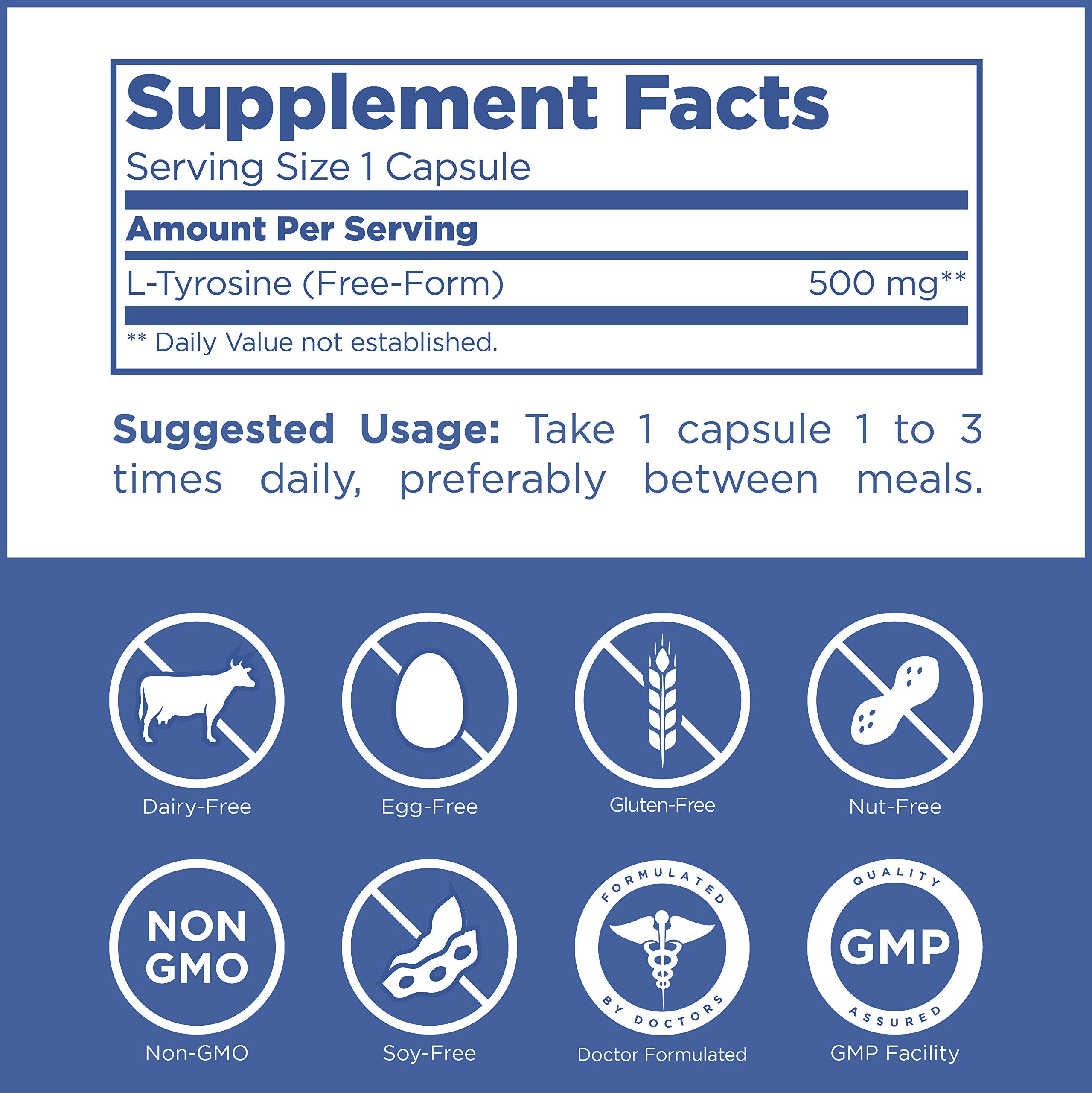 Pure hypoallergenic L-Tyrosine capsules