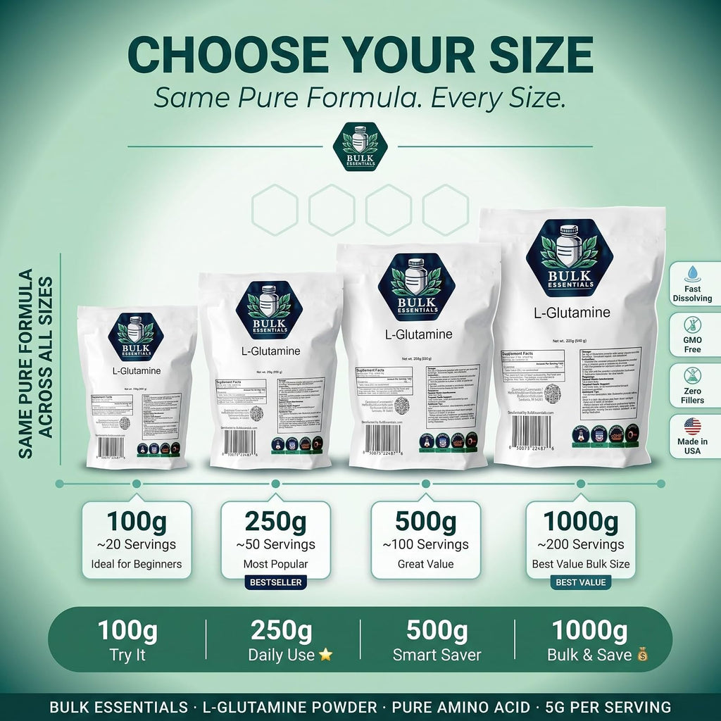 Pure L-Glutamine powder for workout support