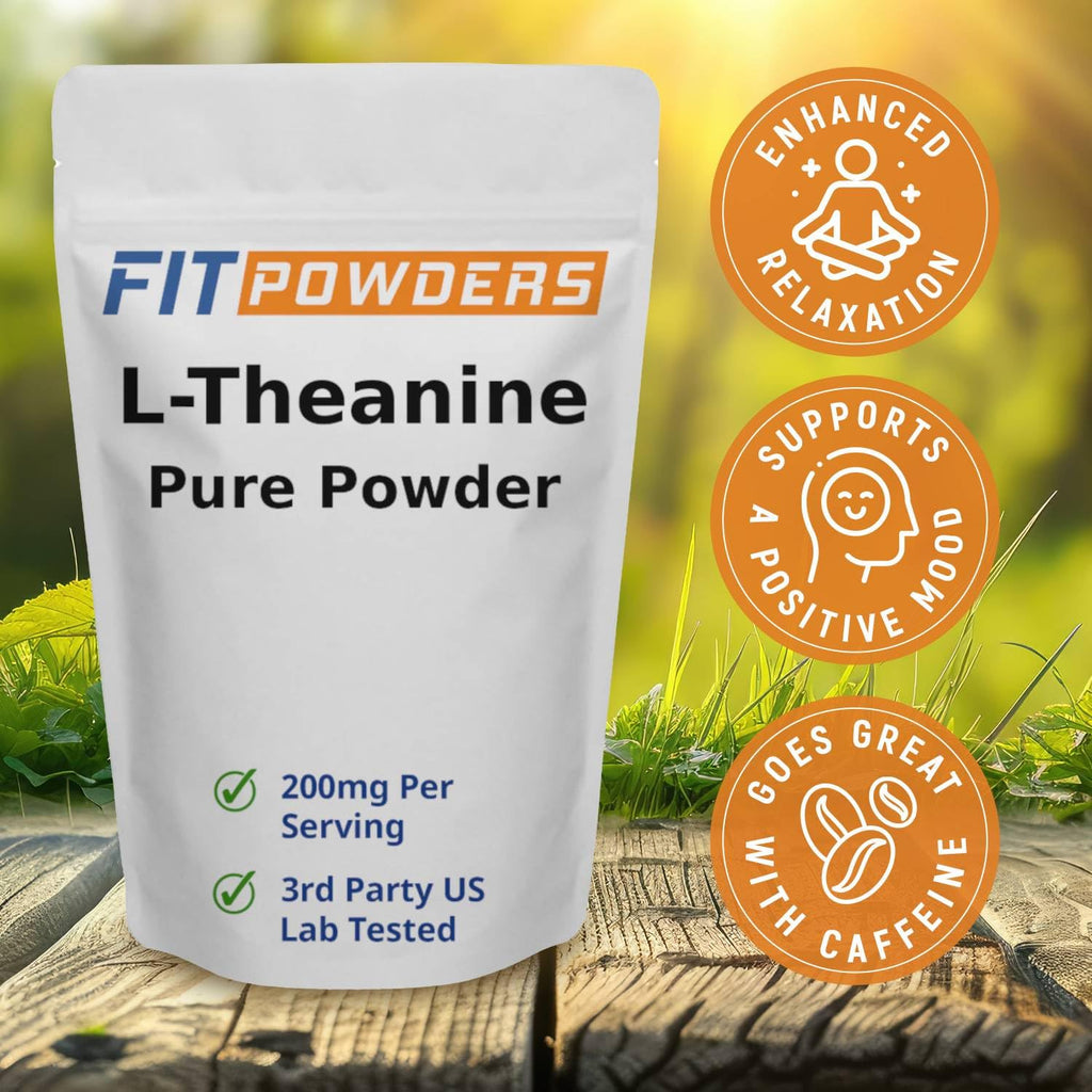 pure l-theanine supplement with scoop