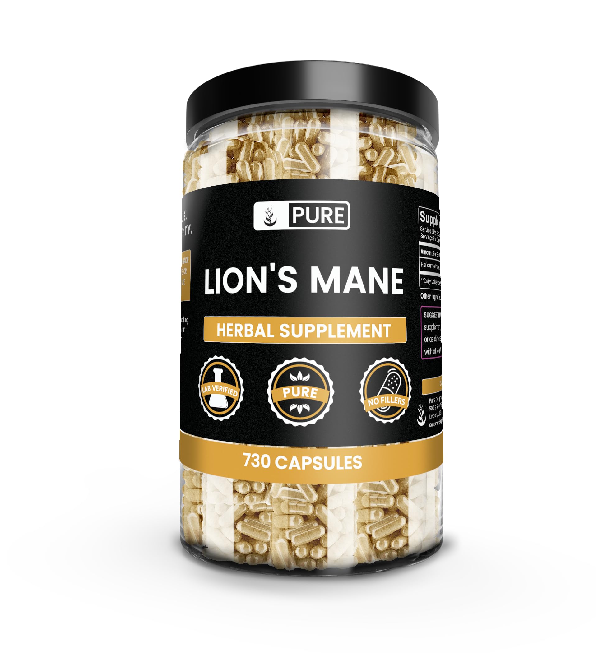 pure lion's mane mushrooms capsules