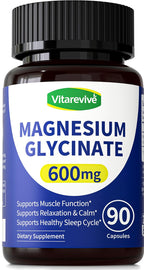 Pure Magnesium Glycinate 600 mg capsules