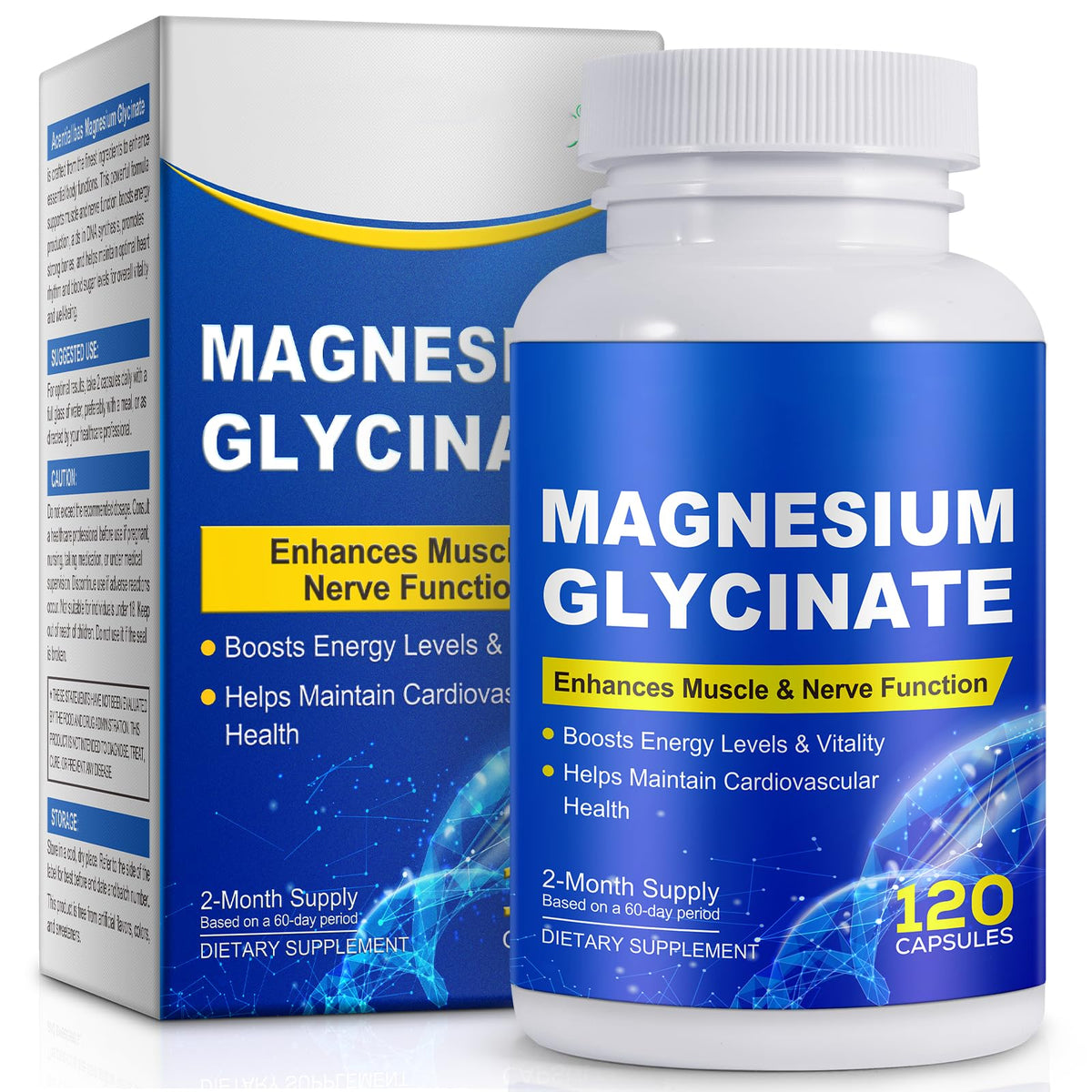 Pure magnesium glycinate capsules for relaxation