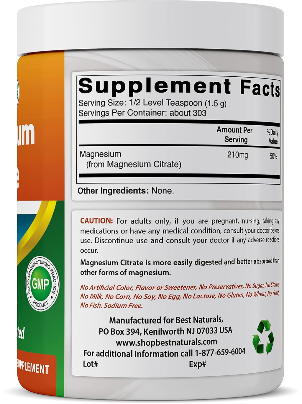 Pure magnesium glycinate powder for energy support