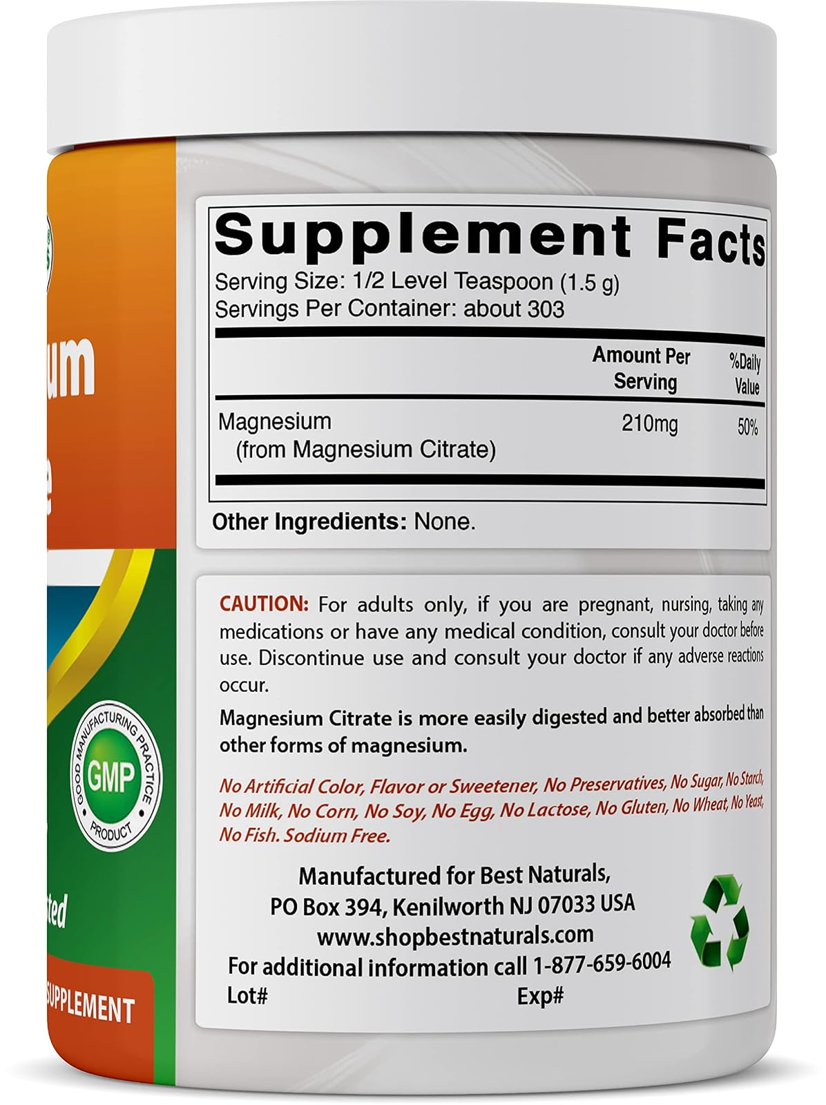 Pure magnesium glycinate powder for energy support