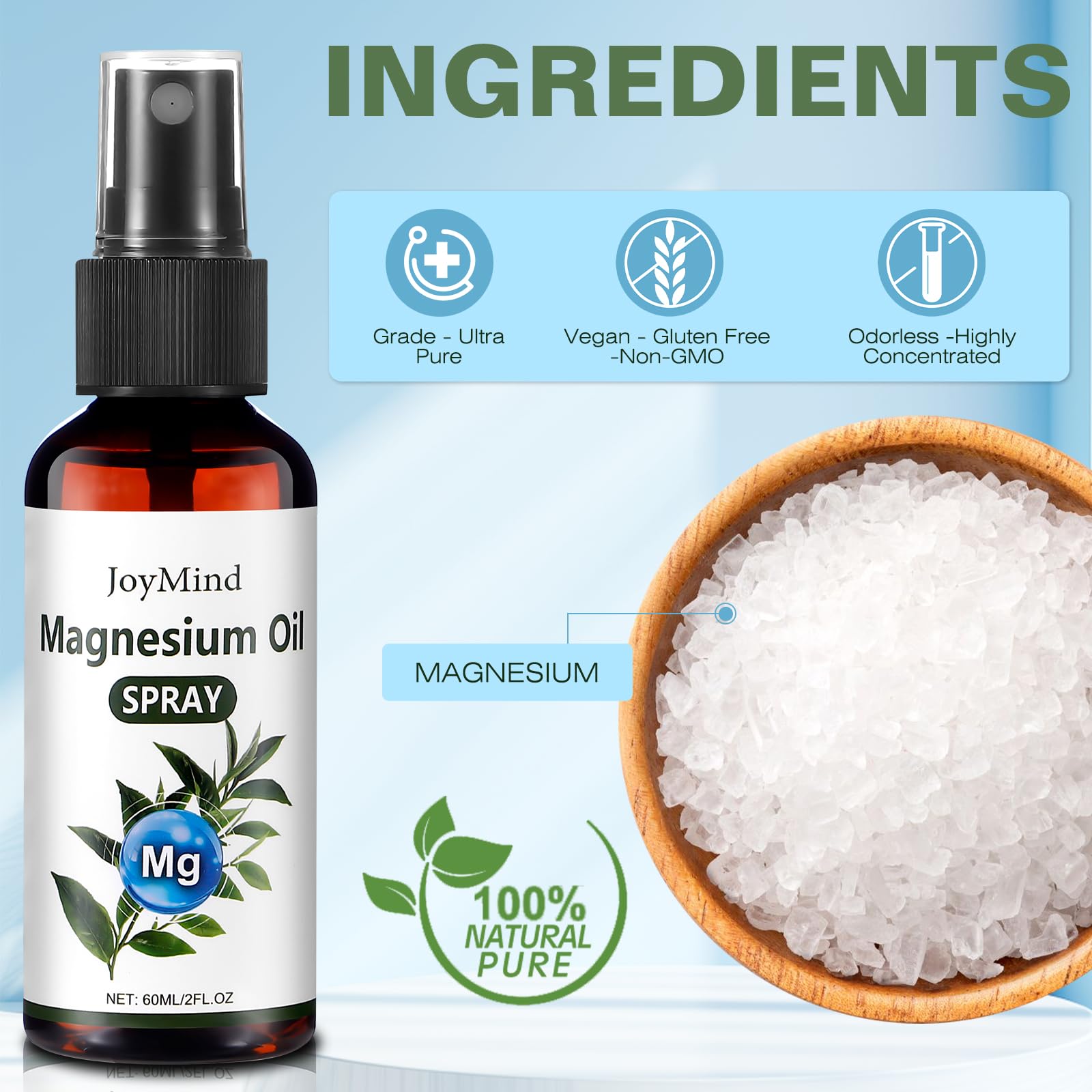 pure magnesium in glass bottle