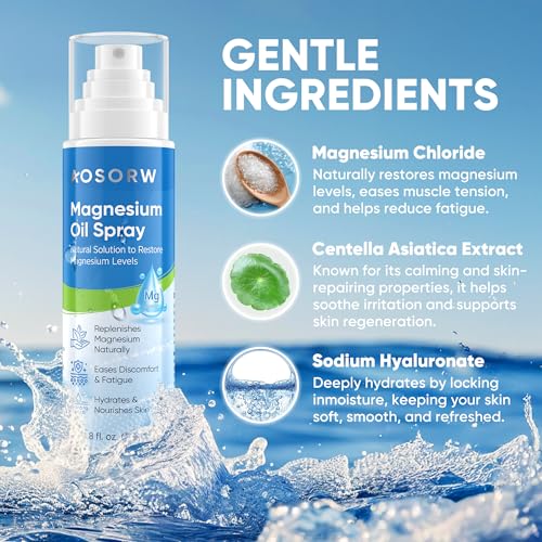 Pure magnesium spray for muscle relief