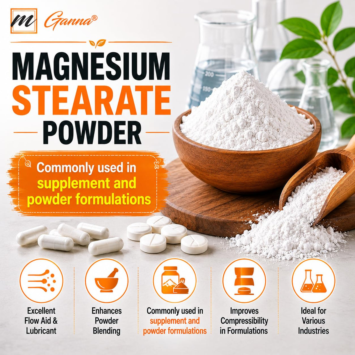 pure magnesium stearate for supplements