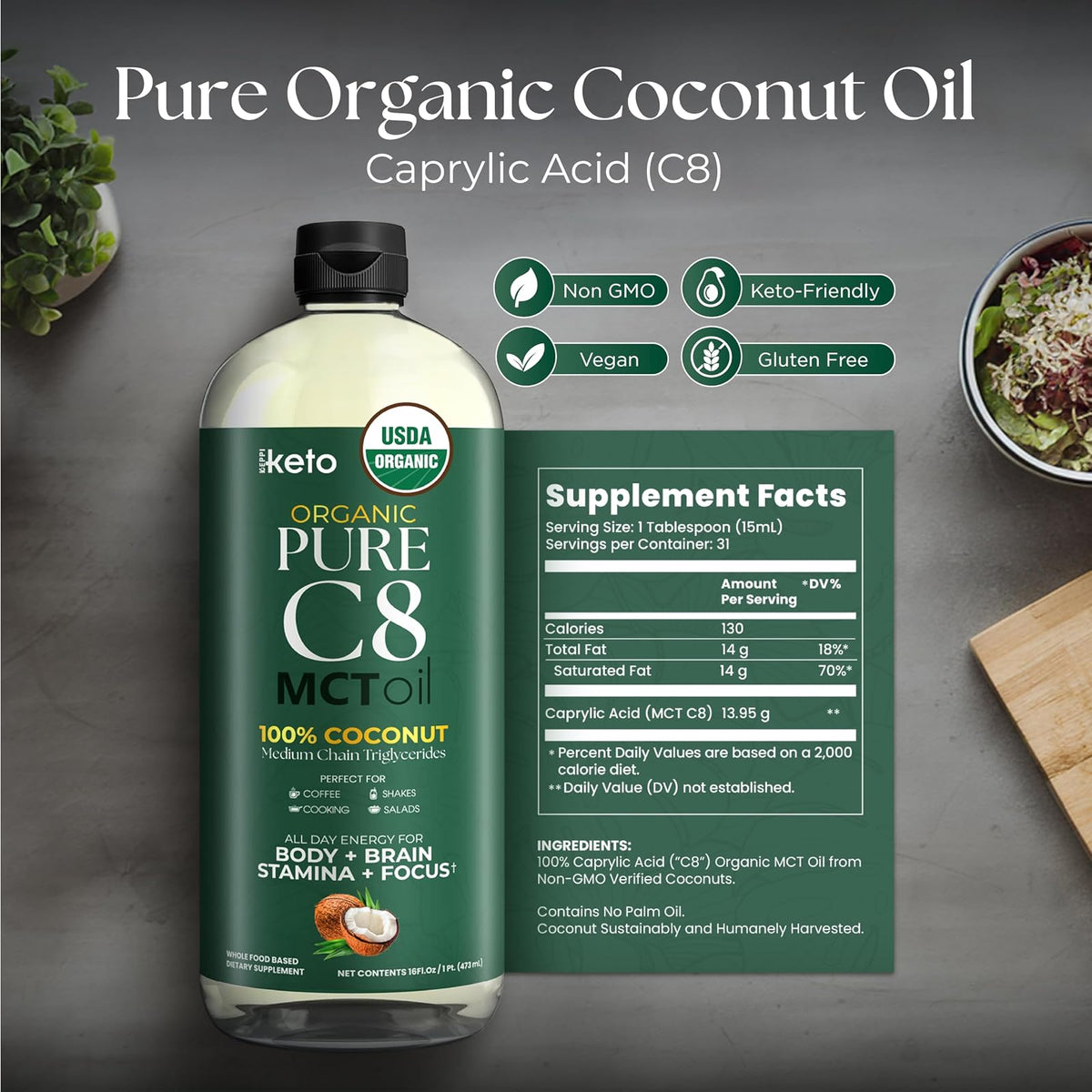 Pure MCT oil for weight management