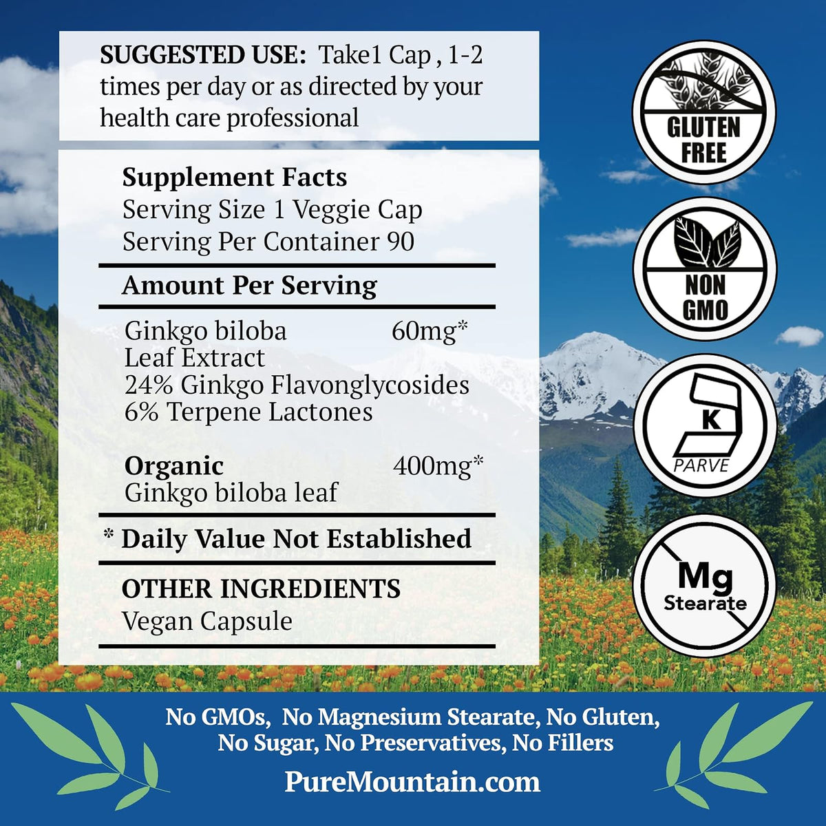 Pure Mountain Botanicals ginkgo biloba benefits