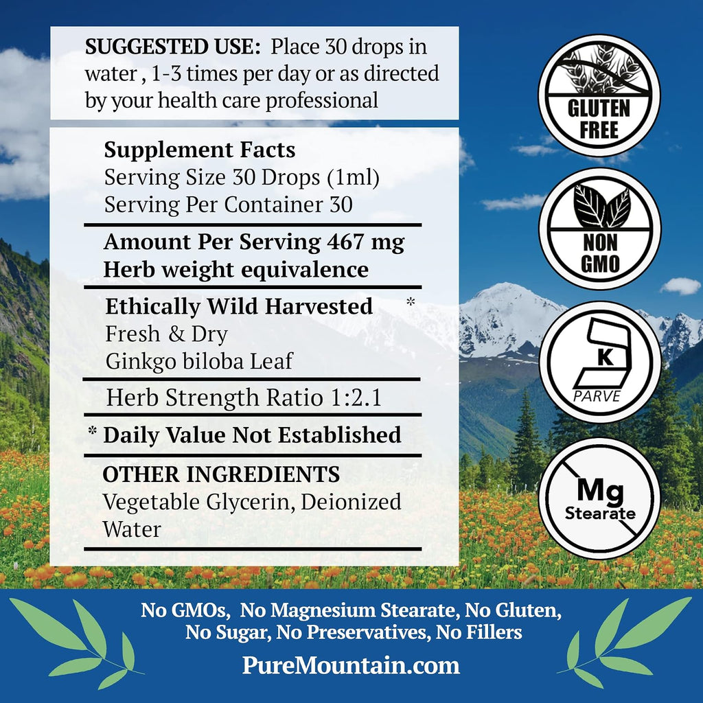 pure mountain botanicals ginkgo biloba