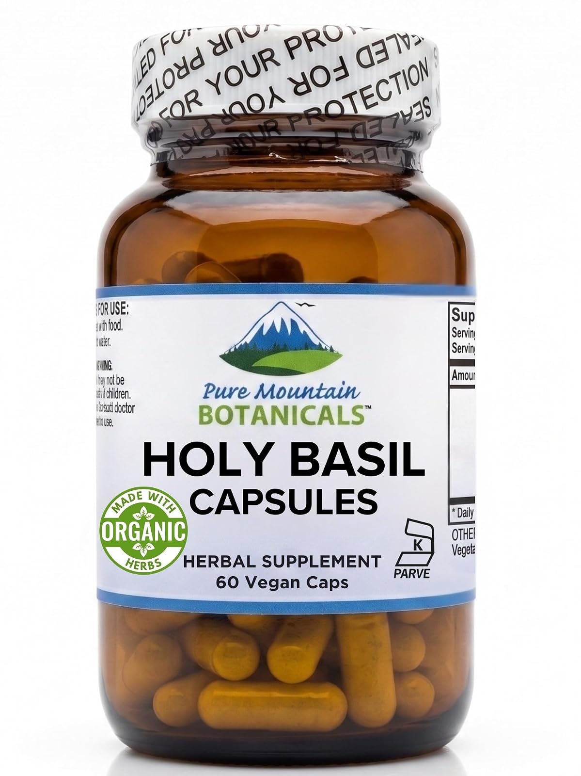 Pure Mountain Botanicals Holy Basil capsules
