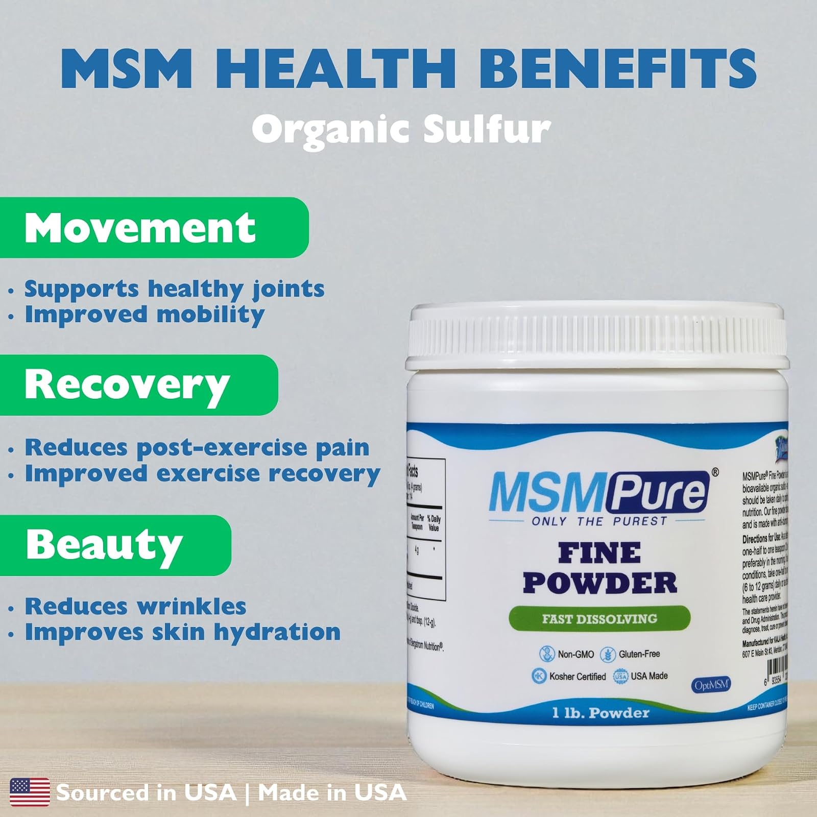 pure MSM powder for better sleep
