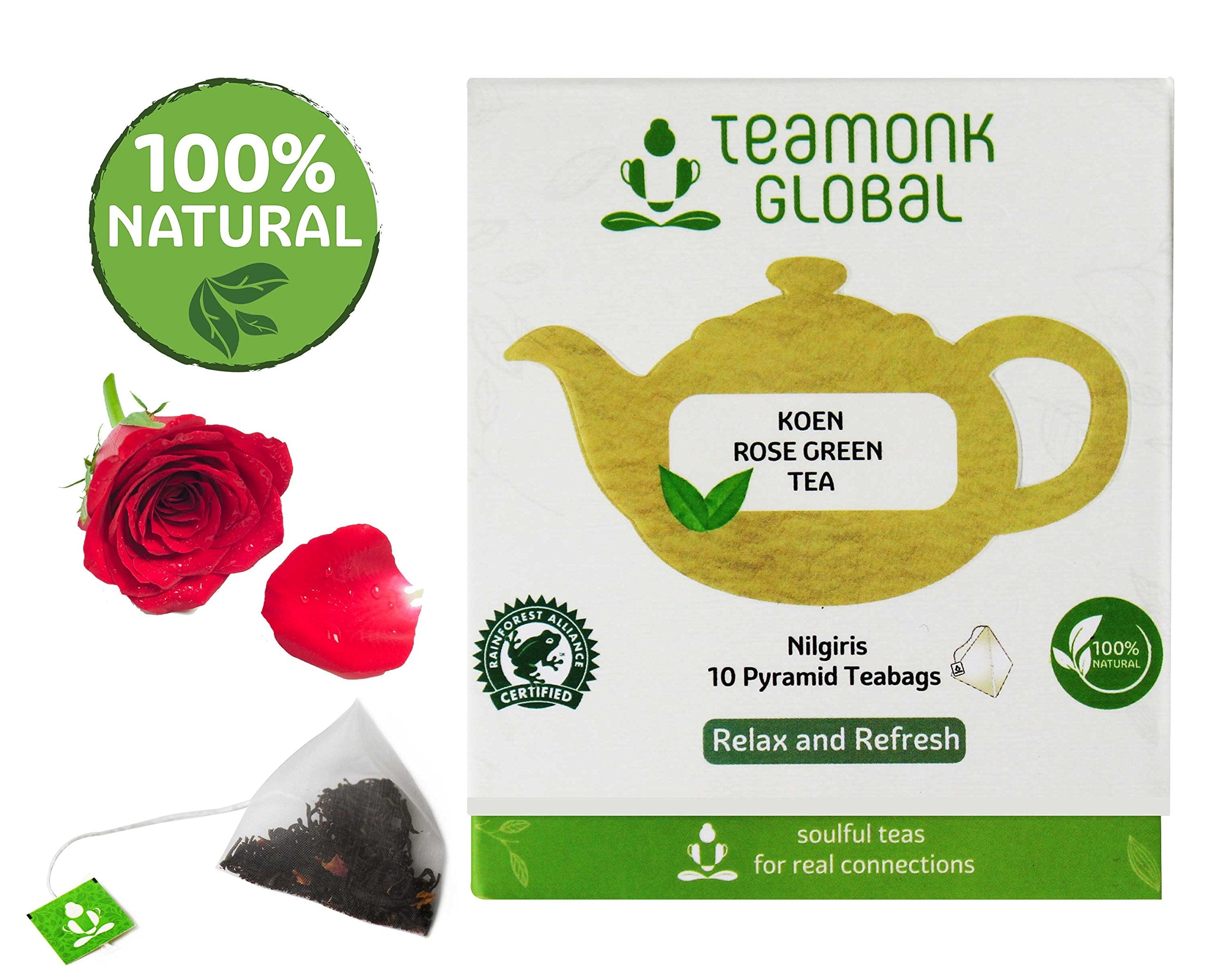 pure natural rose green tea