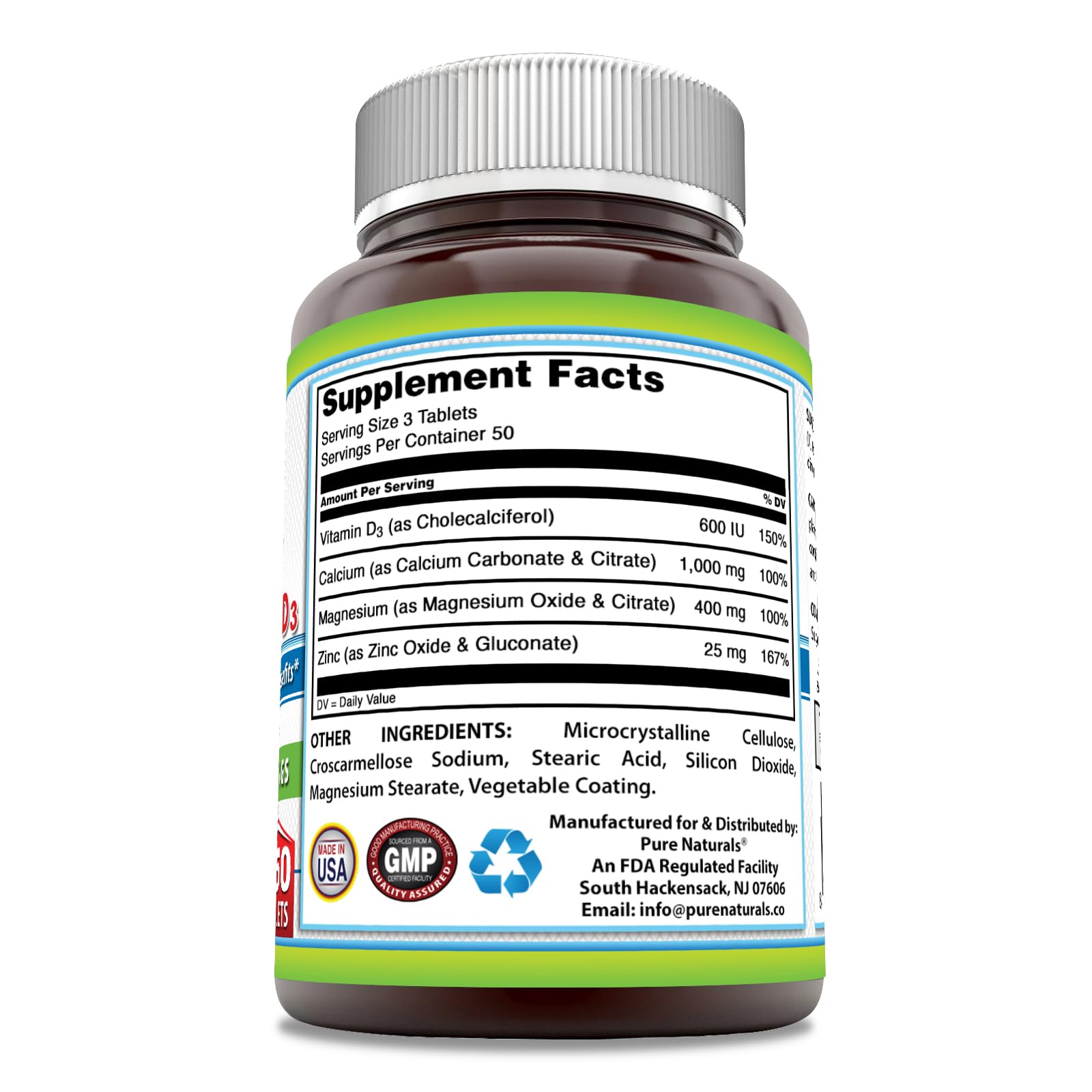pure naturals calcium supplement for bones