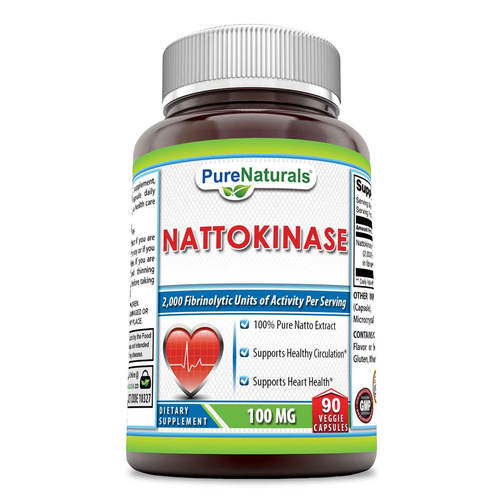 pure naturals nattokinase capsules for heart health