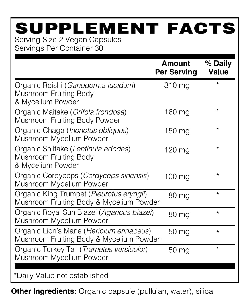 pure non-GMO mushroom supplements
