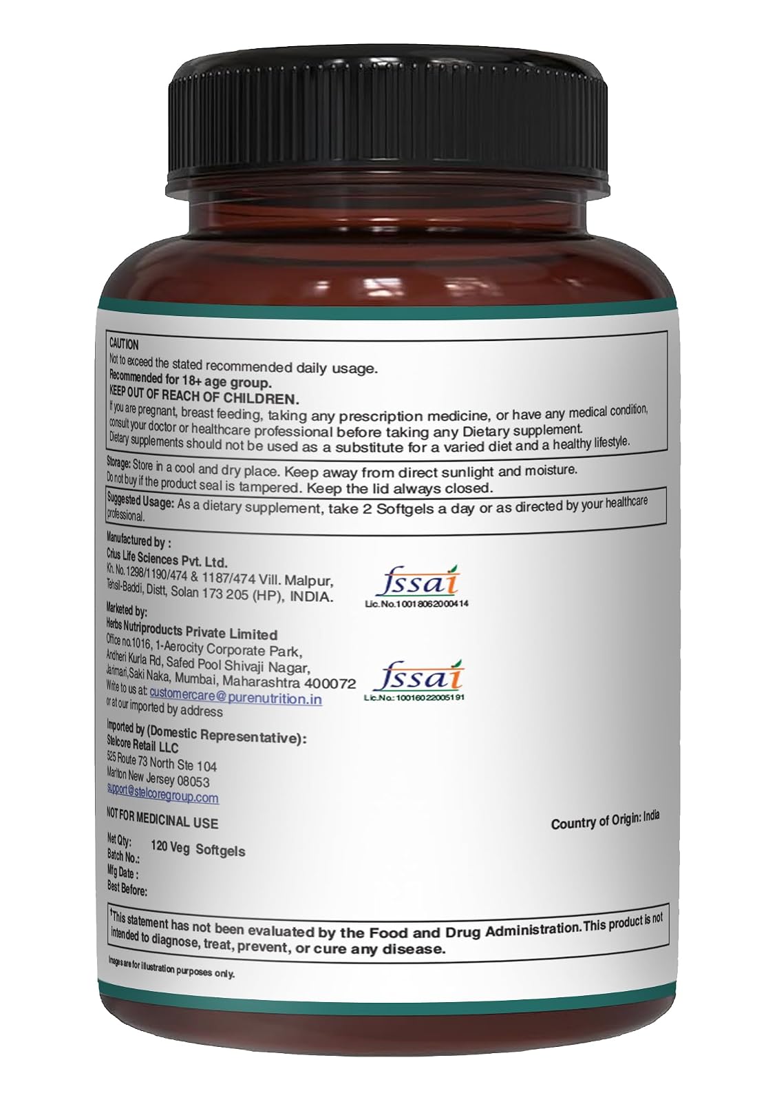 Pure Nutrition Omega softgels for wellness