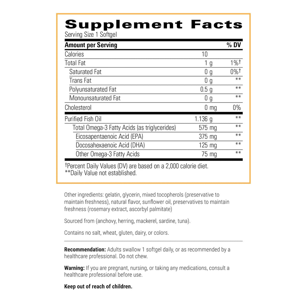 pure omega 3 fish oil supplement
