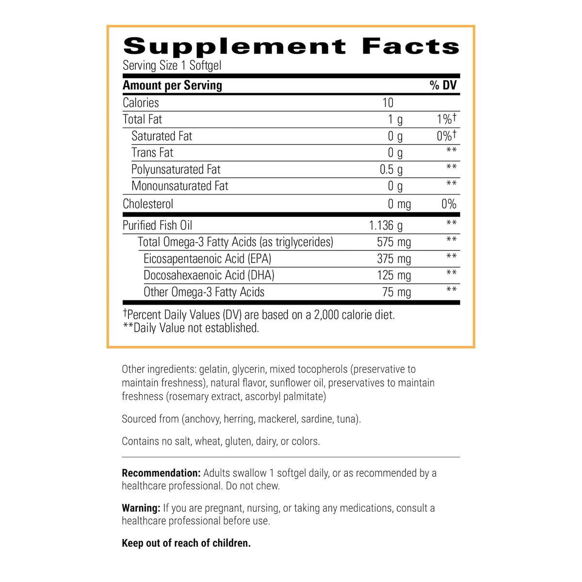 pure omega 3 fish oil supplement