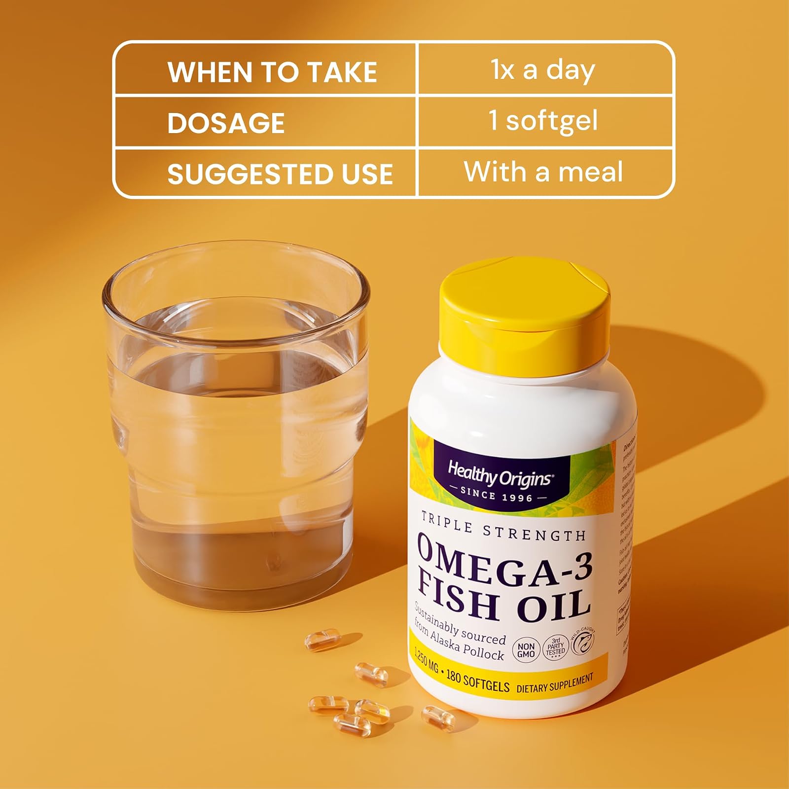 Pure omega-3 fish oil supplement
