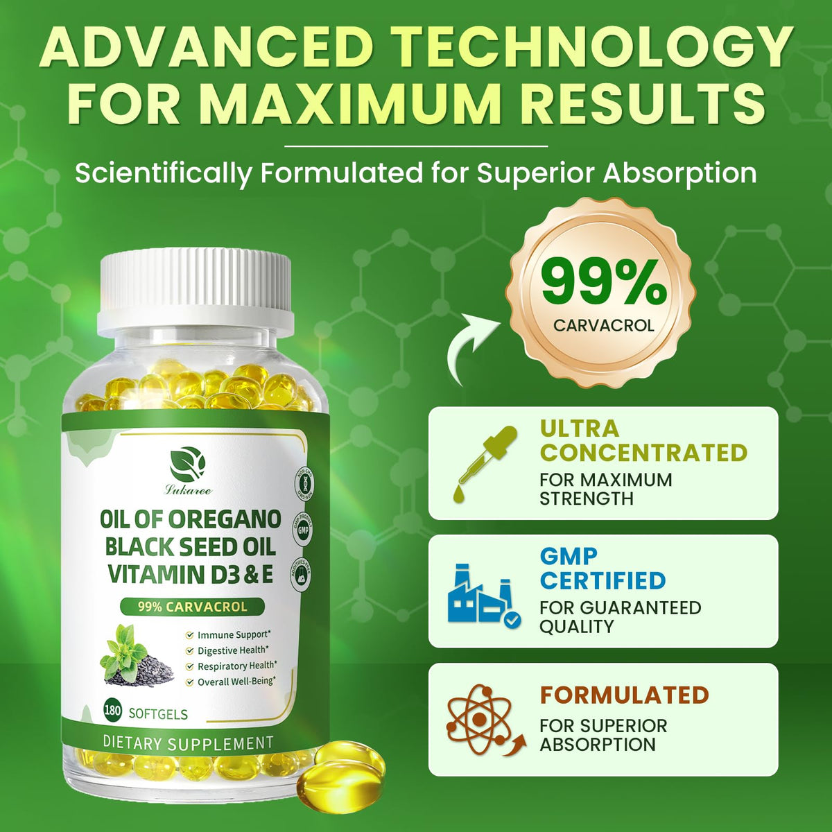 pure oregano oil softgels with carvacrol