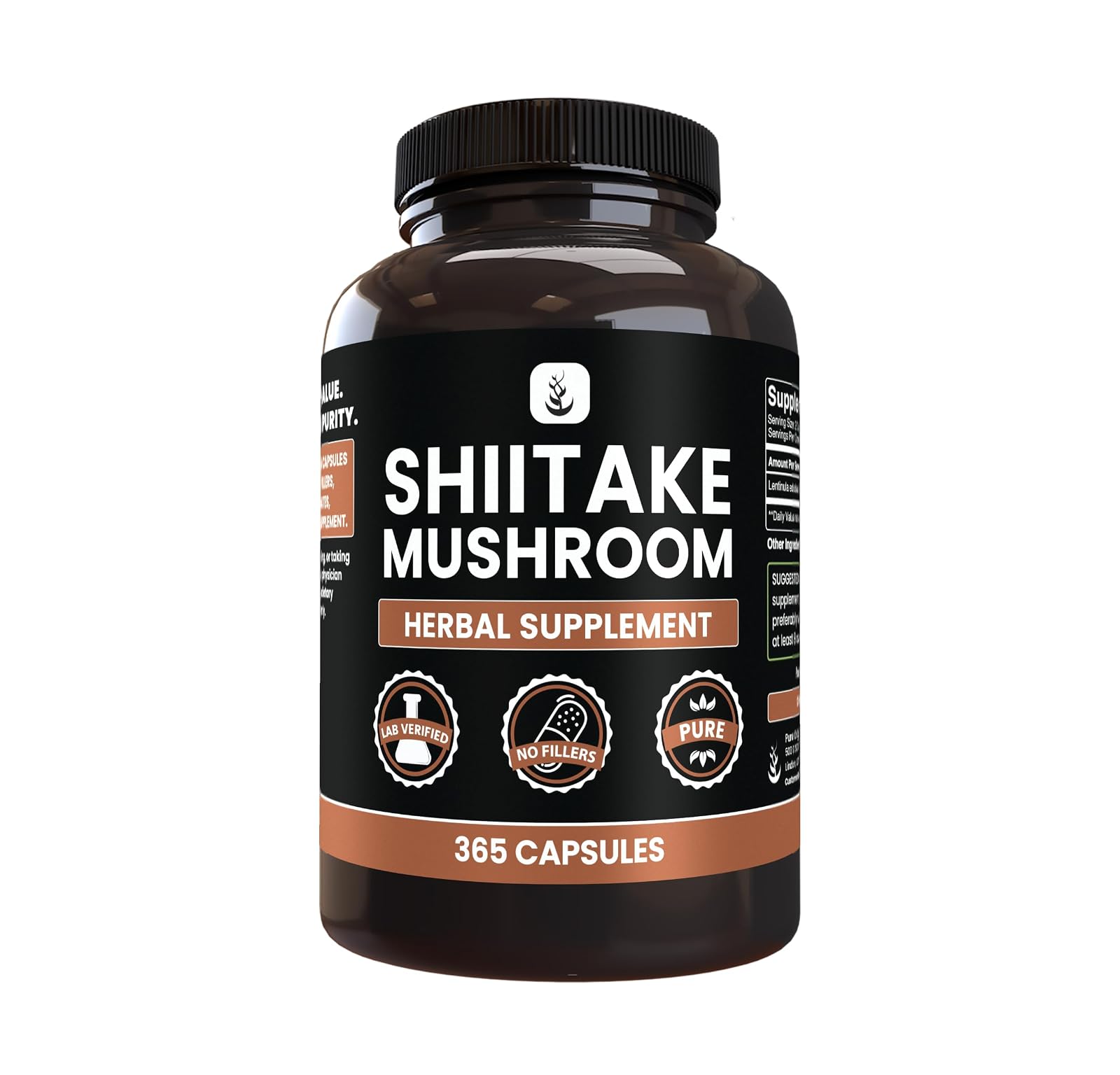 PURE ORIGINAL INGREDIENTS Shiitake mushroom capsules