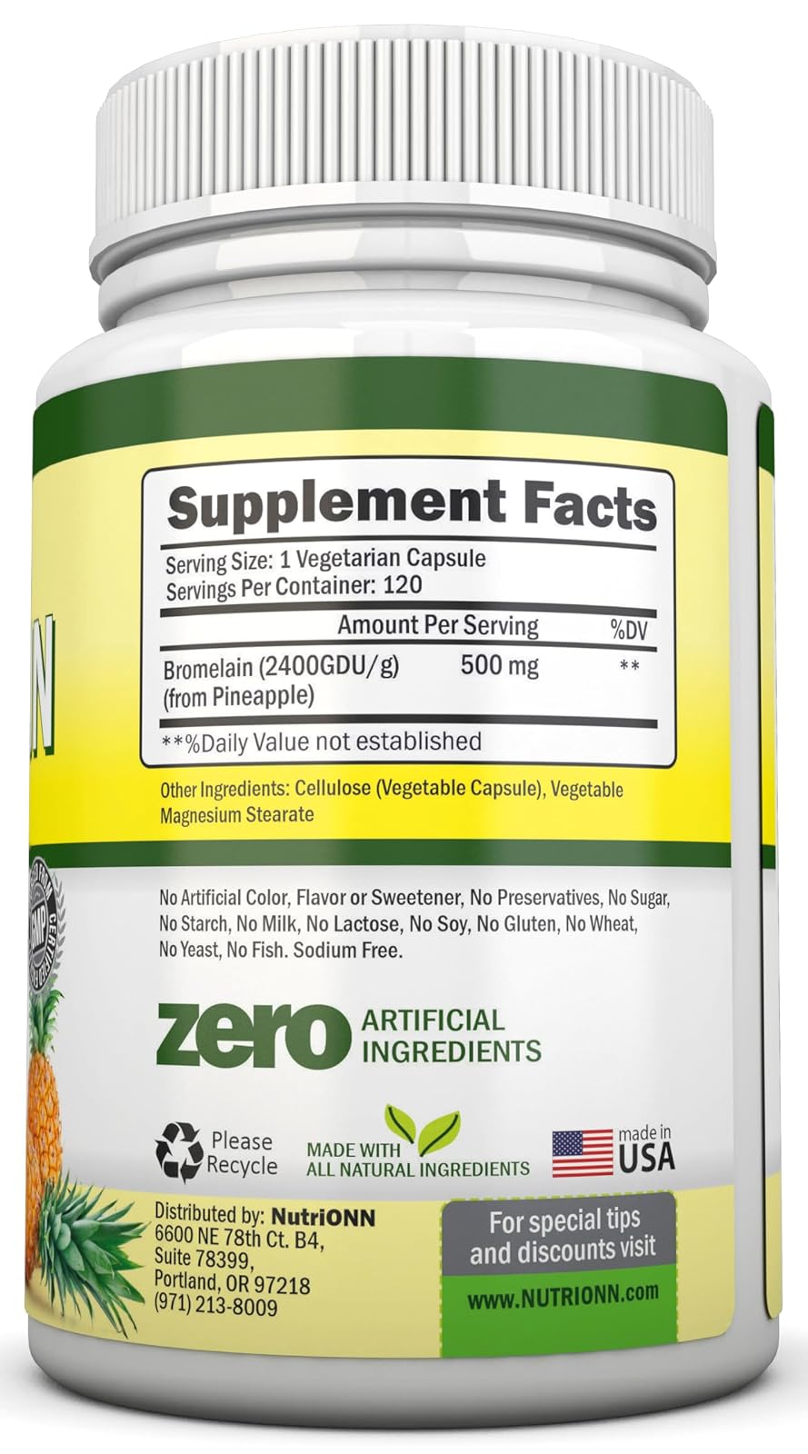 Pure pineapple enzyme extract capsules