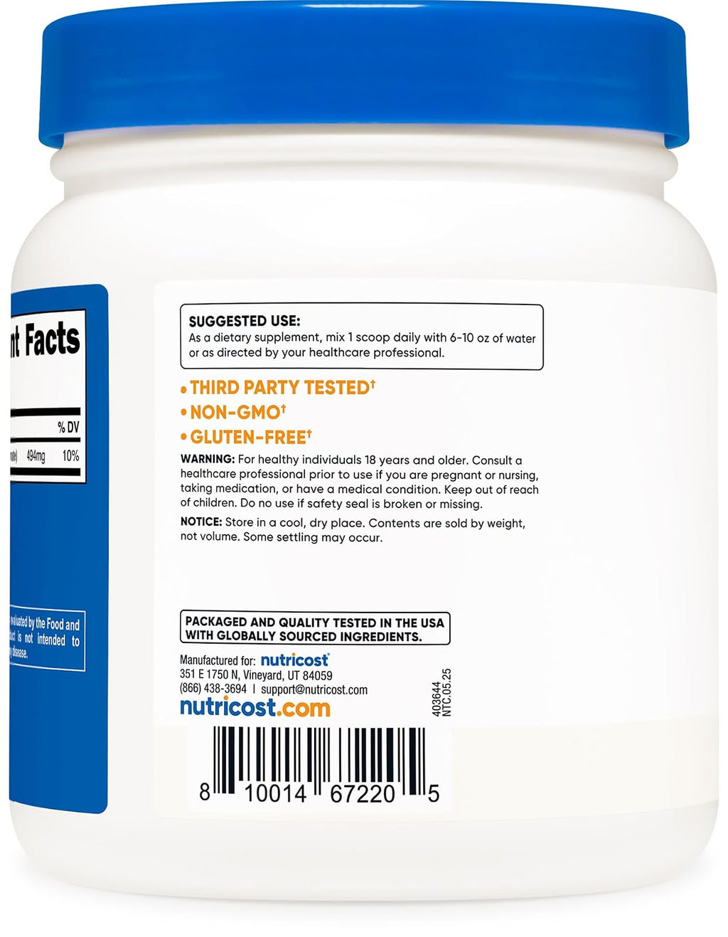 Pure potassium bicarbonate for baking